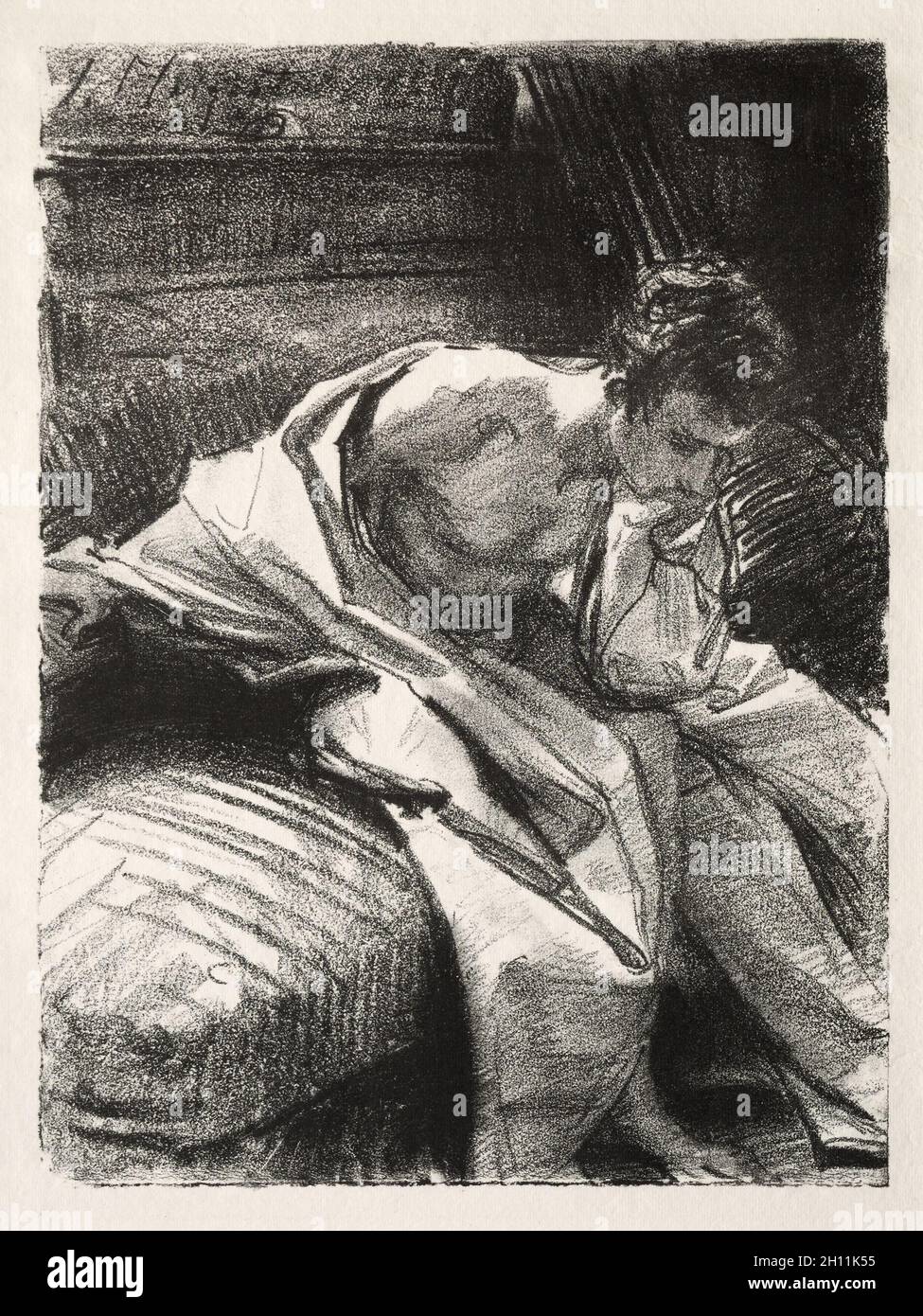 A Study. John Singer Sargent (American, 1856-1925). Lithograph Stock ...