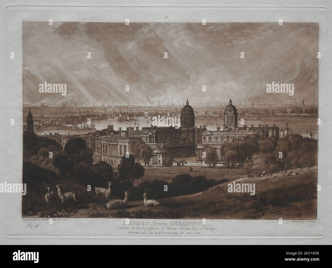 Liber Studiorum: London from Greenwich. Joseph Mallord William Turner ...