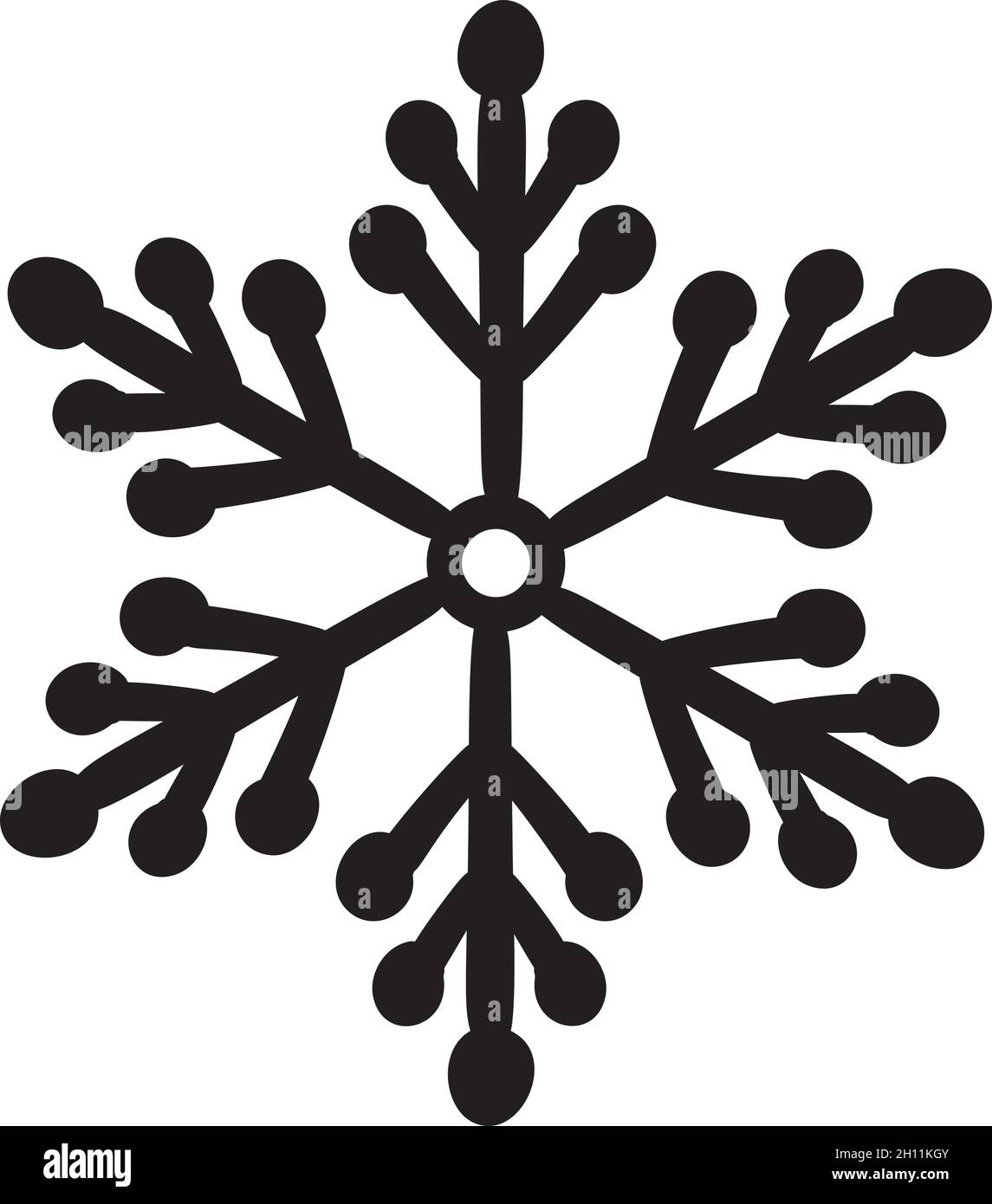 Christmas calligraphic snowflake. hand drawn vector icon in trendy flat ...