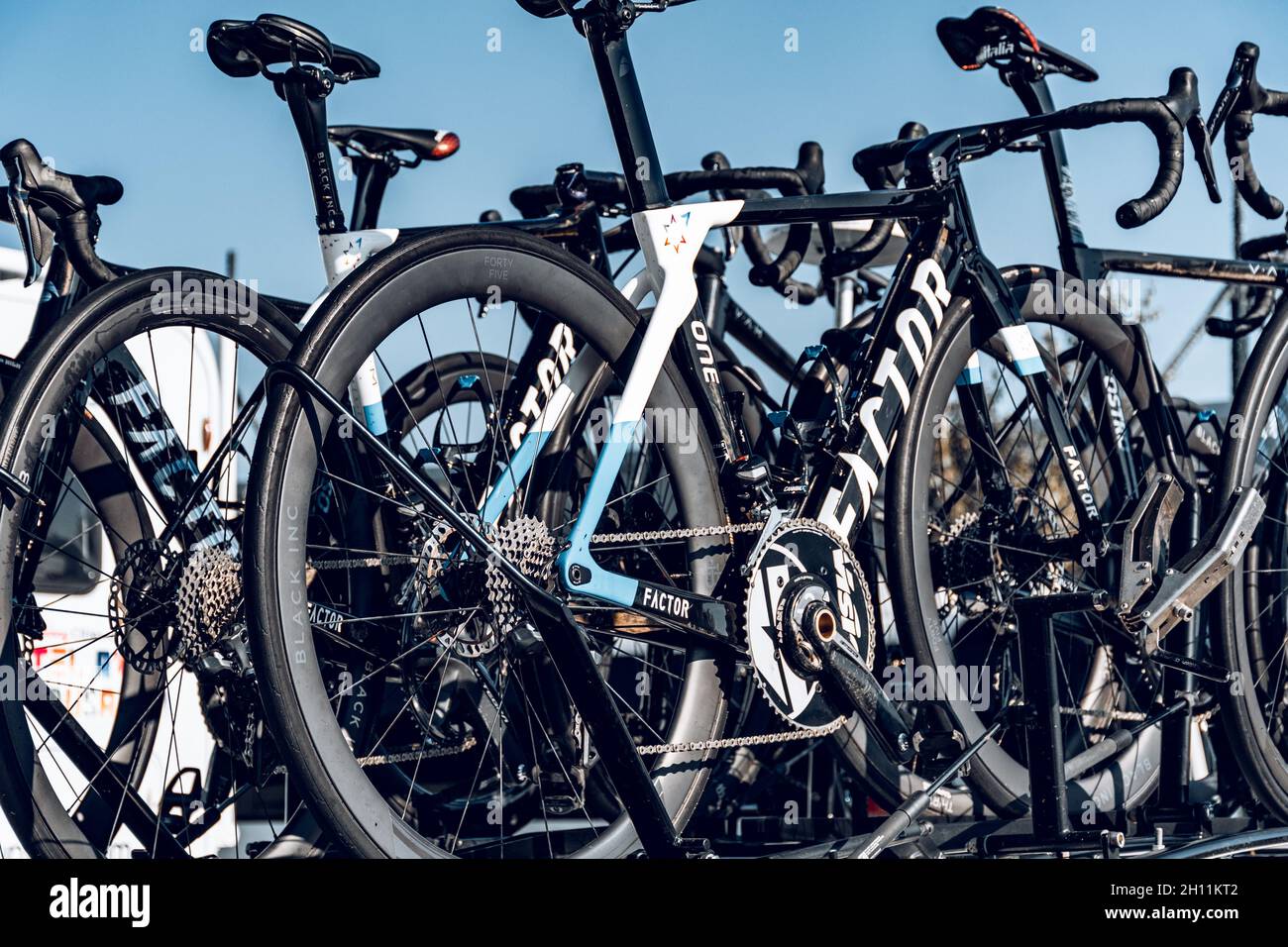 ZAGREB, CROATIA - Oct 03, 2021: Factor Professional road bicycles of ...