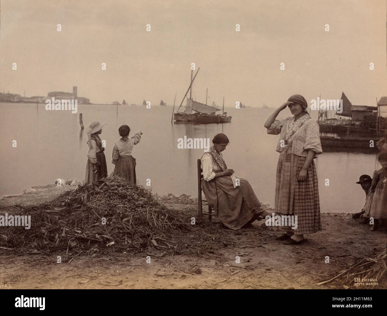 Chioggia, Under the Marina, c. 1870. Carlo Naya (Italian, 1816-1882). Albumen print; image: 18.3 ...