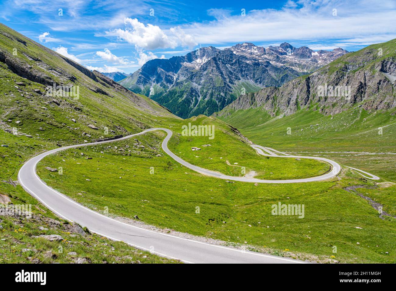 Scenic sight near the mountain pass Colle dell'Agnello, Piedmont ...