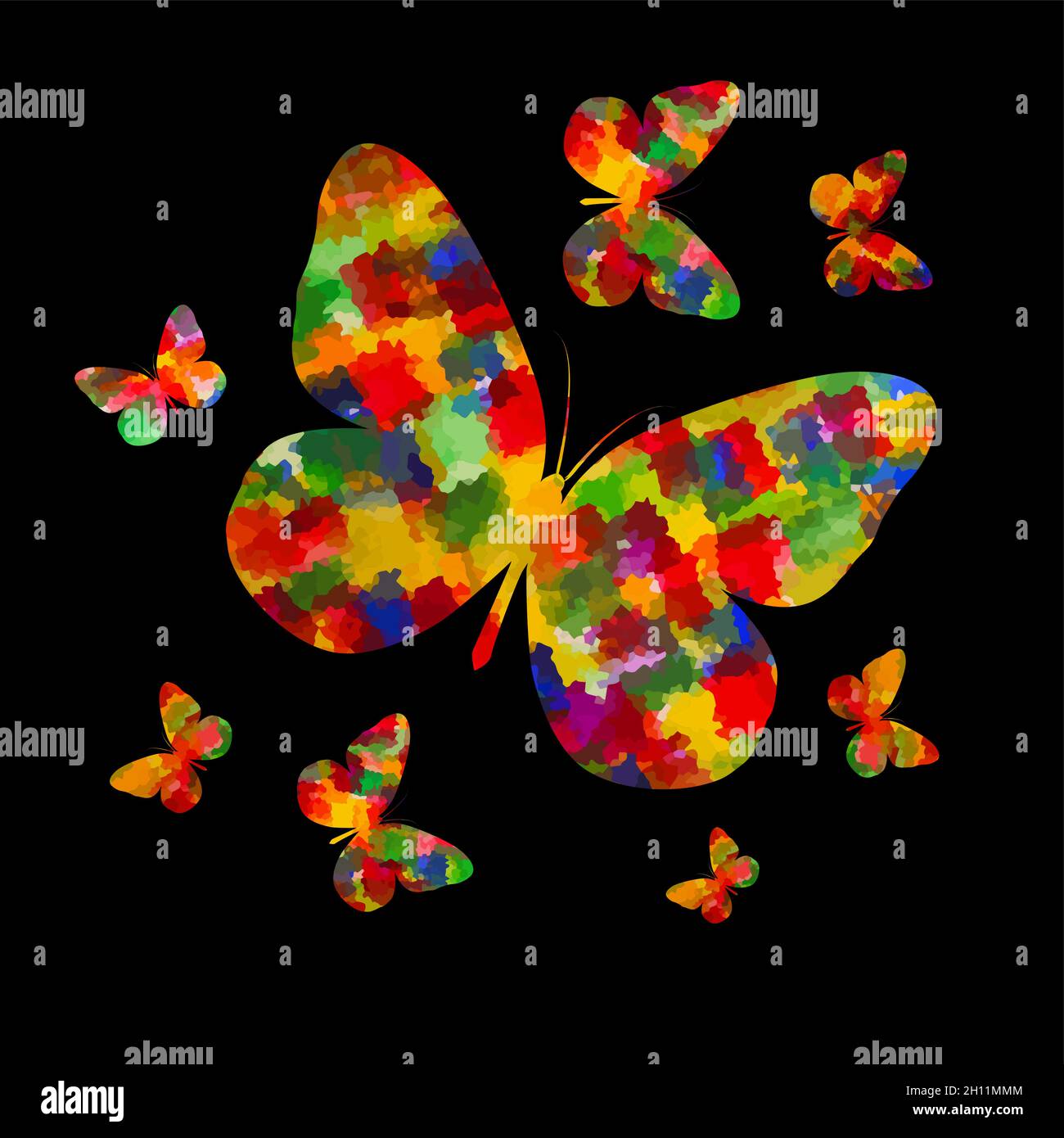 Butterfly multicolored abstract. Vector illustration Stock Vector Image ...