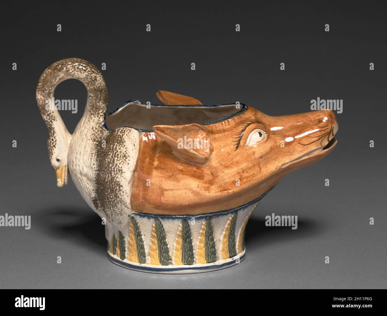 Fox and Swan Creamer, c. 1800. England, Staffordshire, 18th century ...