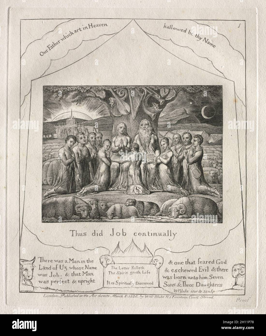 The Book of Job: Pl. 1, Thus did Job continually, 1825. William Blake ...
