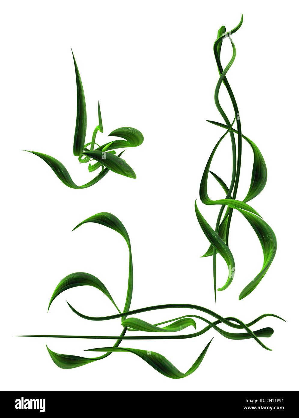 Plant vines green growing twisting leaf decoration part, 3d ...