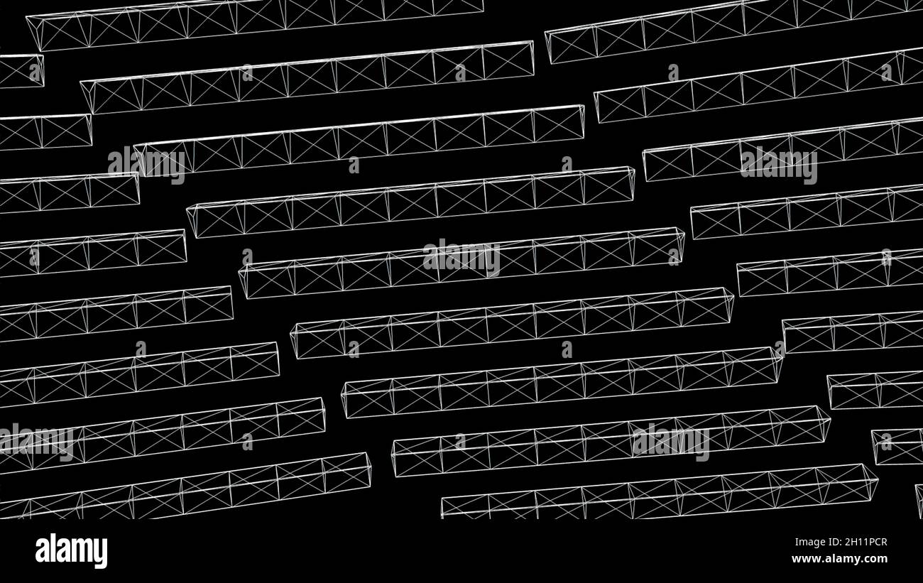 Abstract white triangle shapes on black background. Animation. Rotating ...