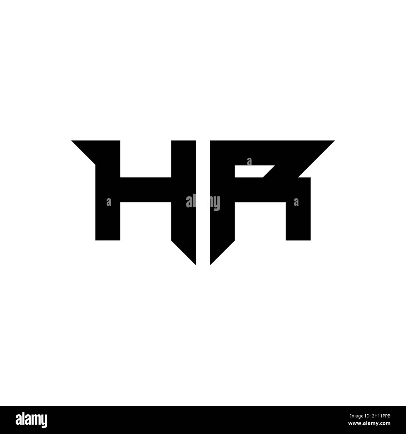 HR Monogram logo letter with simple modern shape style design template ...