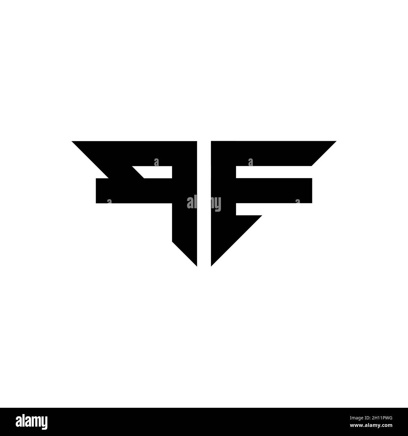 PF Monogram logo letter with simple modern shape style design template ...