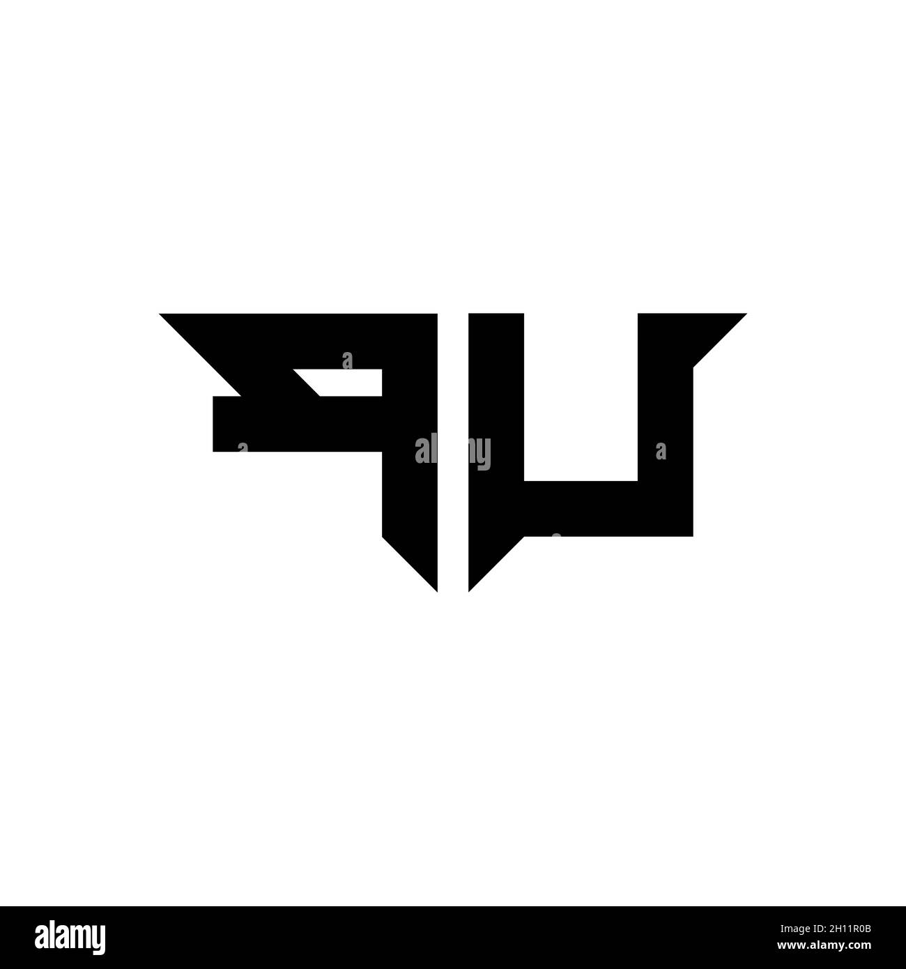 PU Monogram logo letter with simple modern shape style design template ...