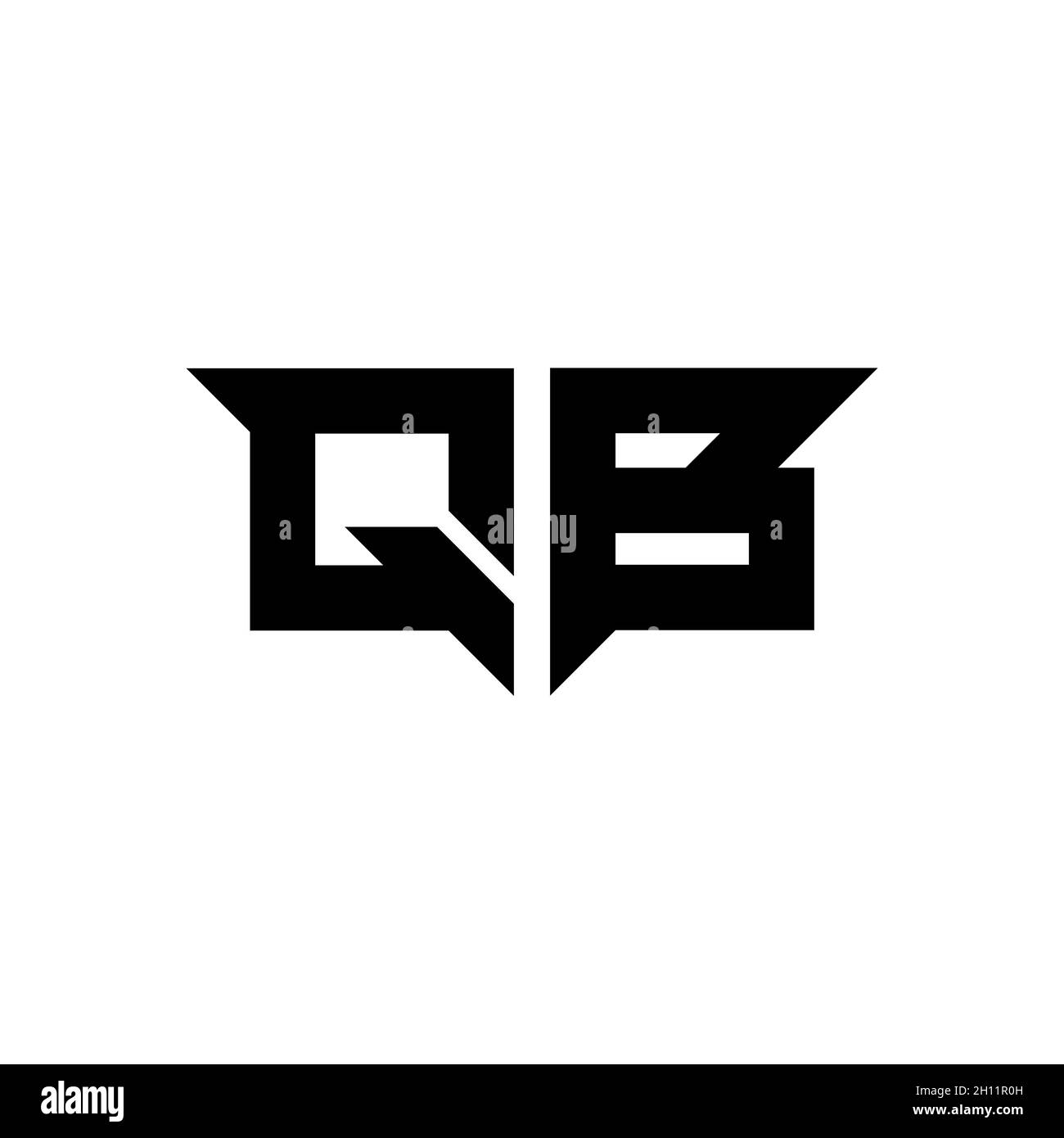 QB Monogram logo letter with simple modern shape style design template vector isolated on white ...
