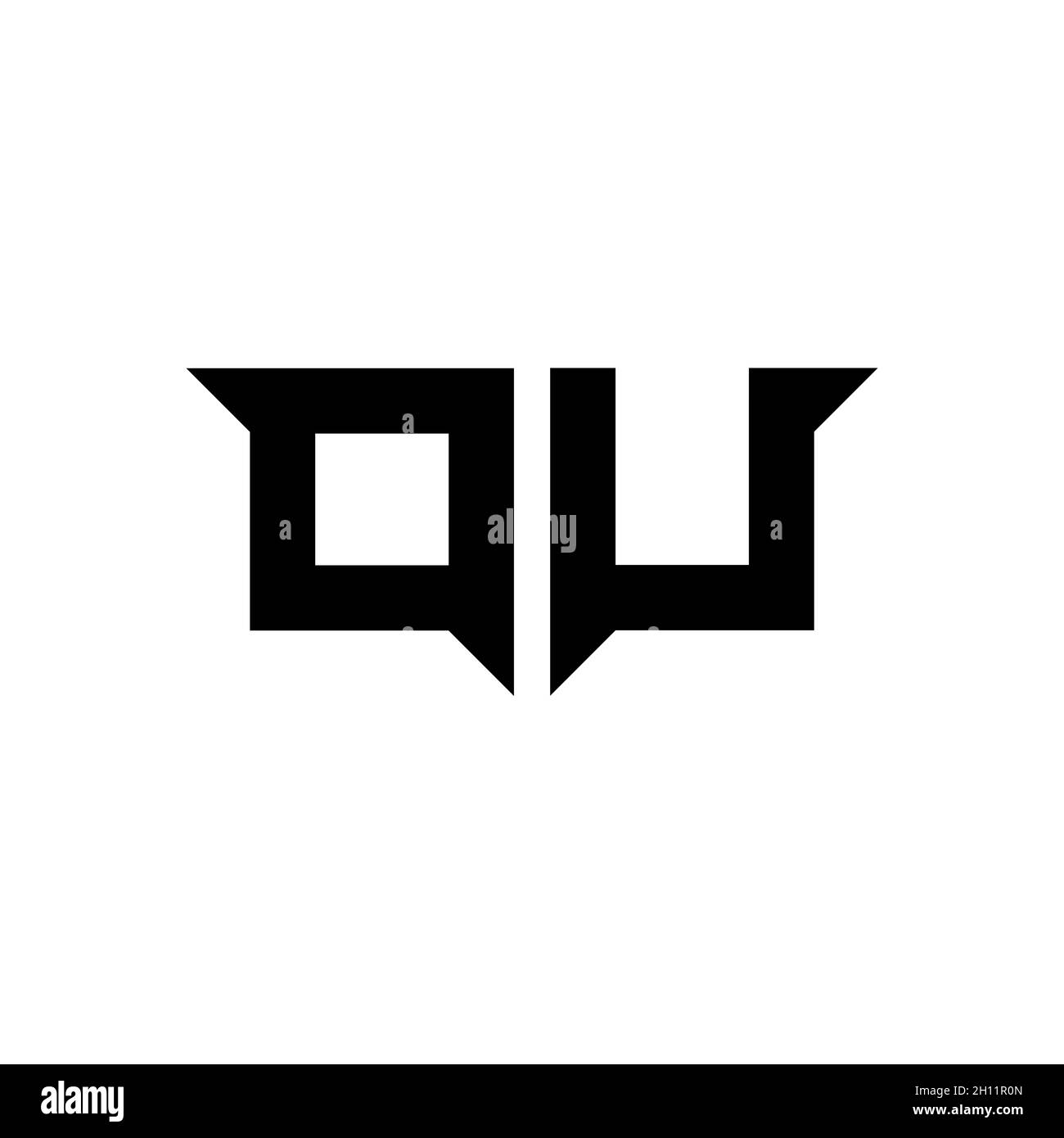 OU Monogram logo letter with simple modern shape style design template ...