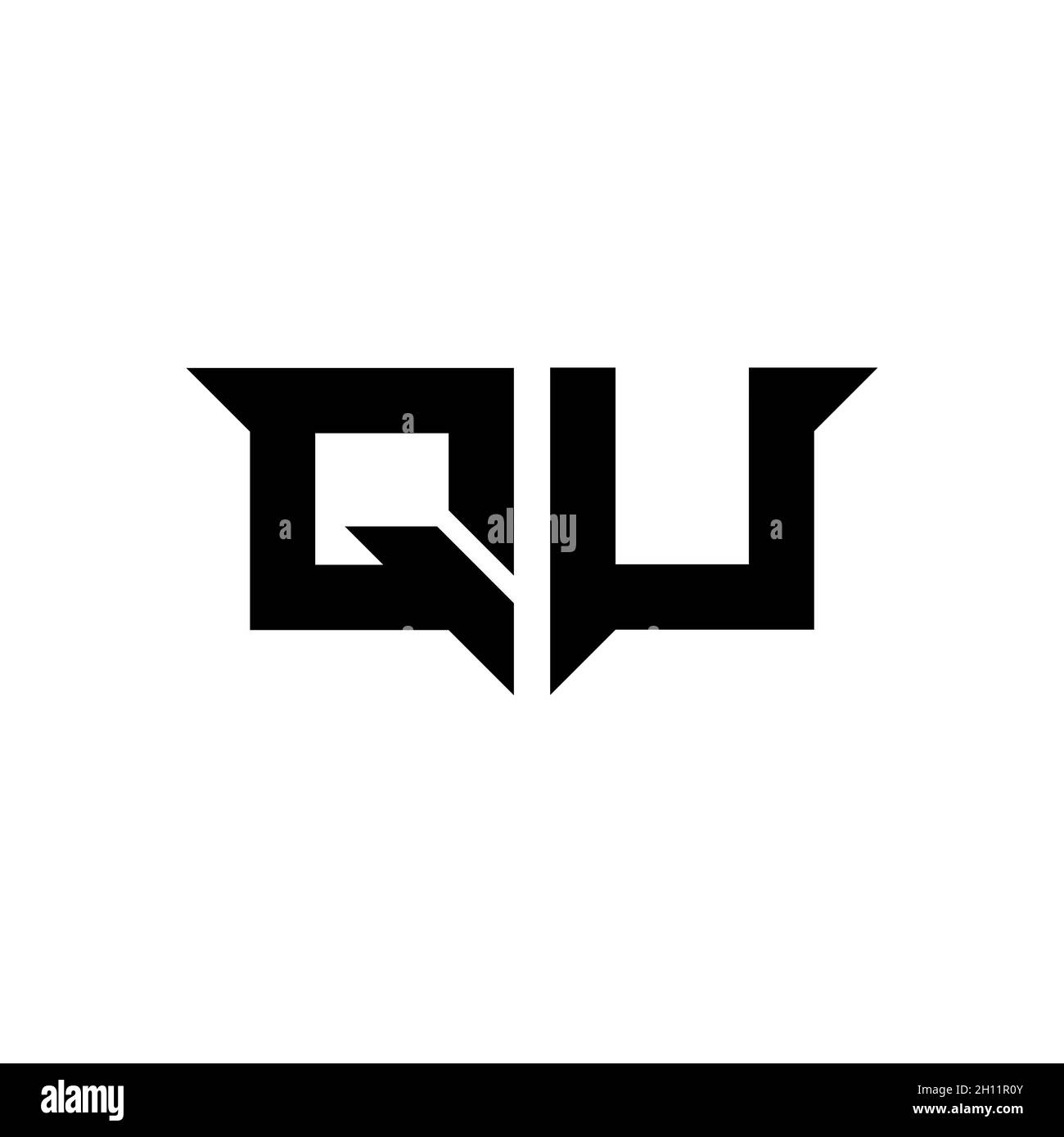 QU Monogram logo letter with simple modern shape style design template ...