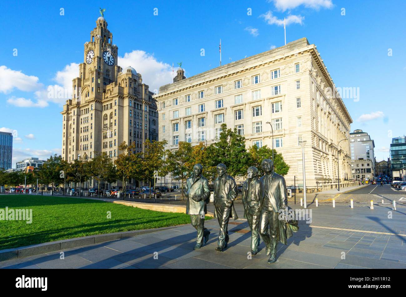 The Beatles statues at Pier Head in Liverpool by sculptor Andrew ...