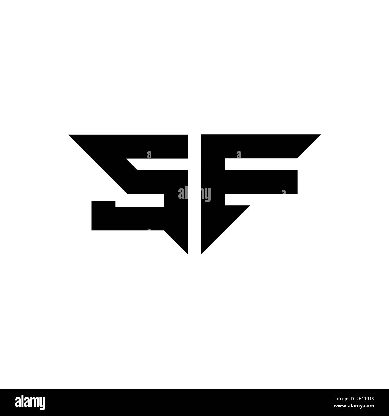 SF Monogram logo letter with simple modern shape style design template ...