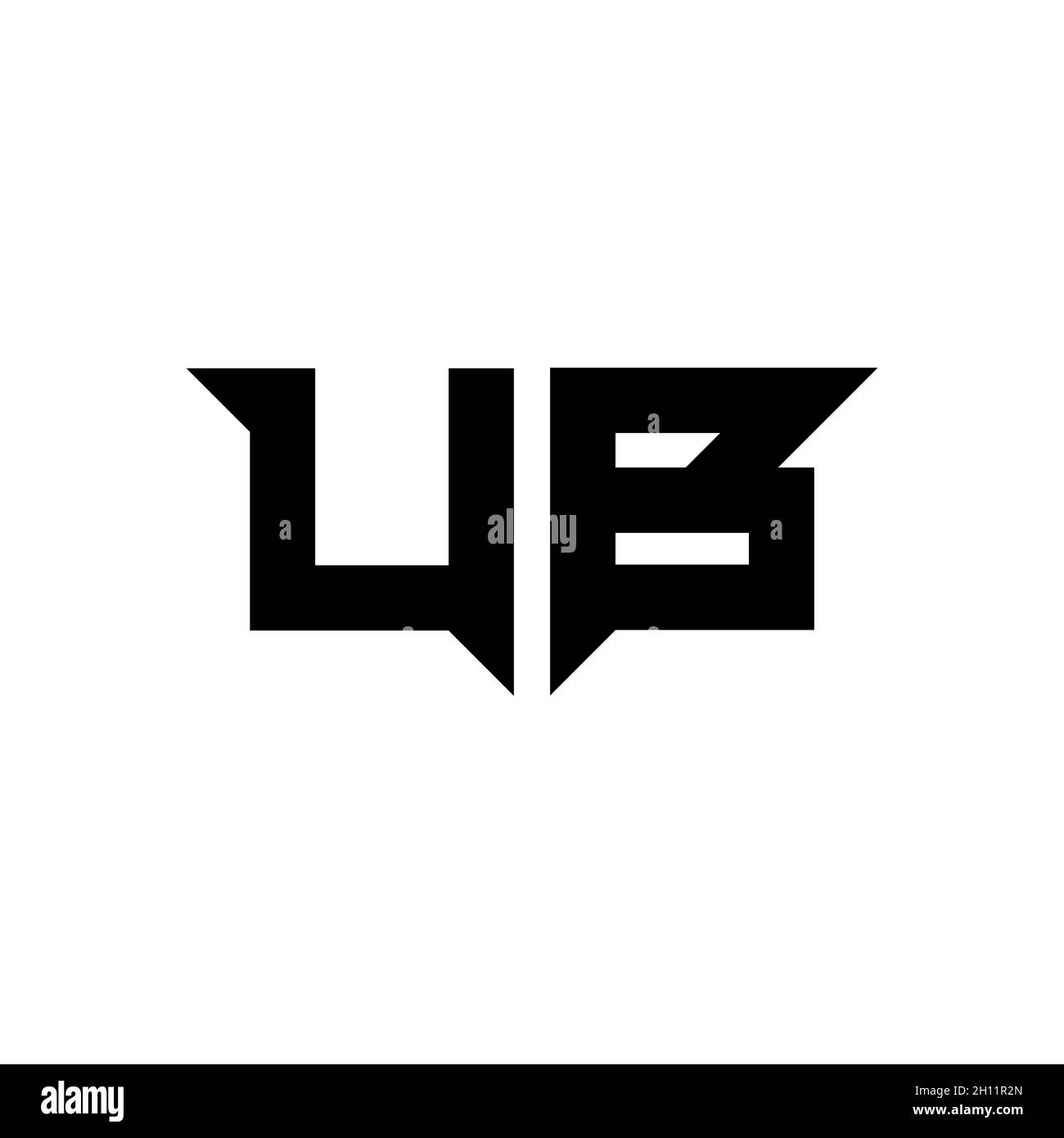 UB Monogram logo letter with simple modern shape style design template vector isolated on white ...