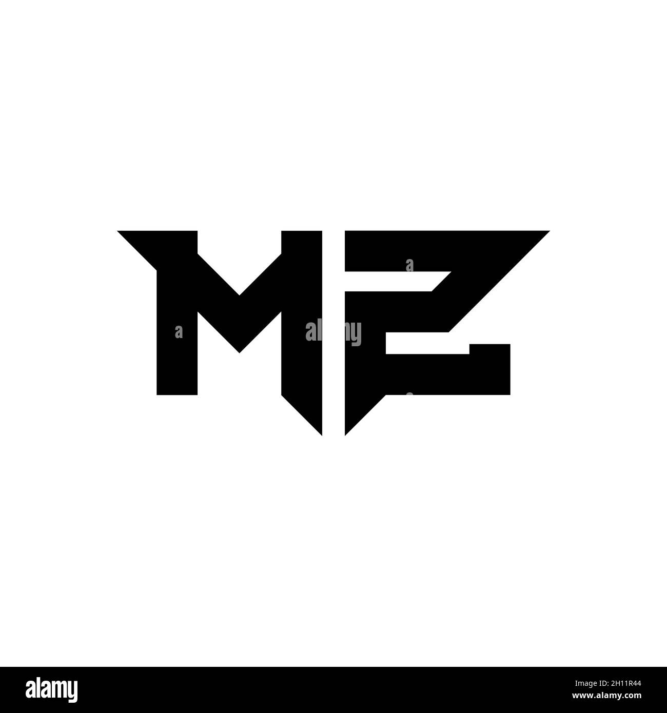 MZ Monogram logo letter with simple modern shape style design template ...
