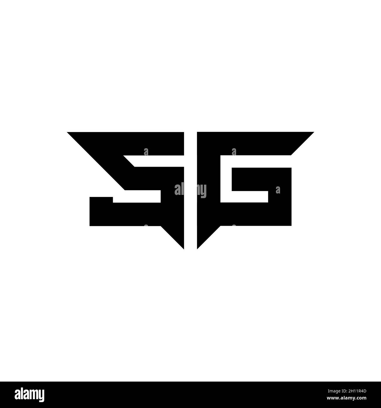 SG Monogram logo letter with simple modern shape style design template ...