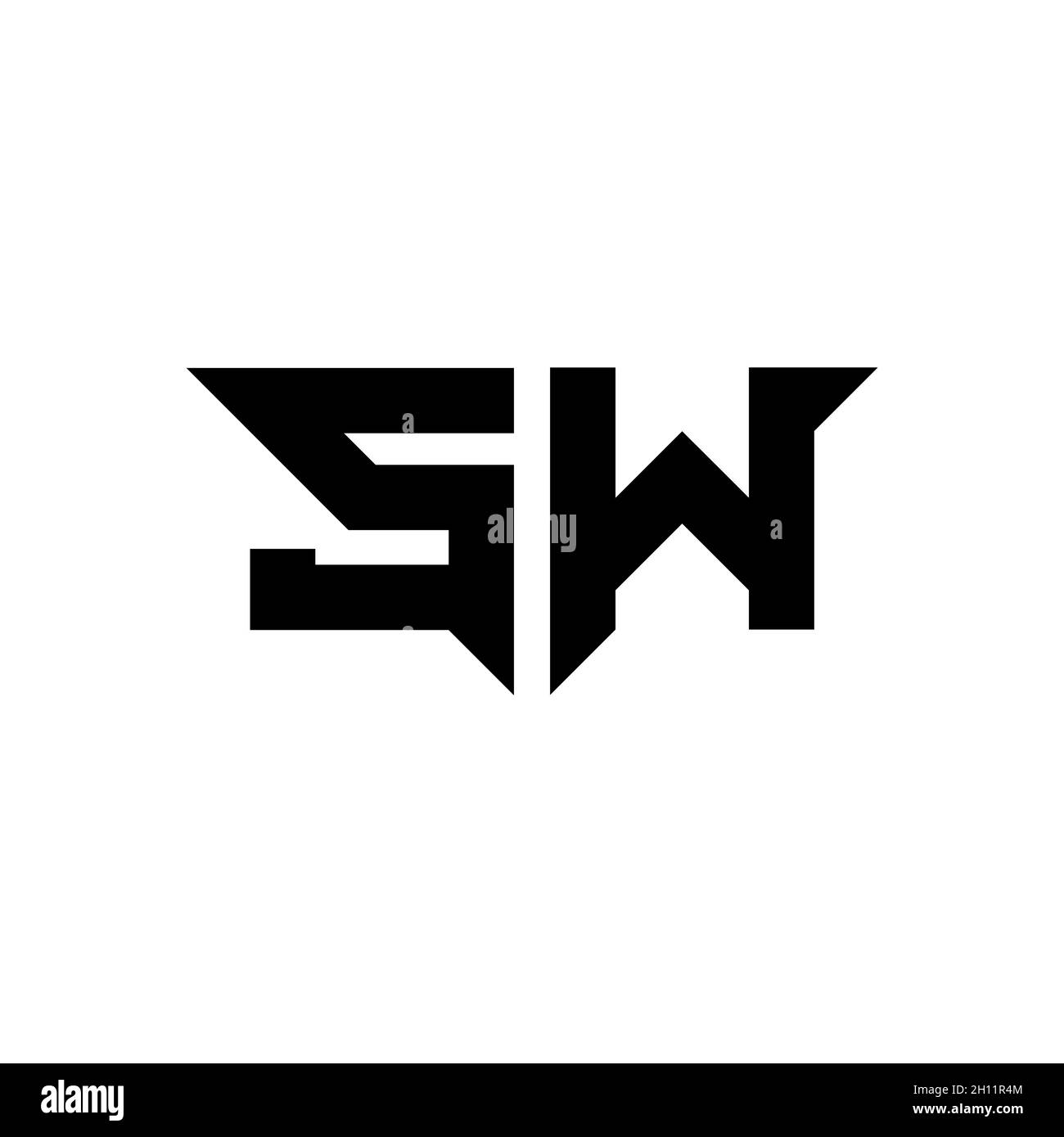 SW Monogram logo letter with simple modern shape style design template ...