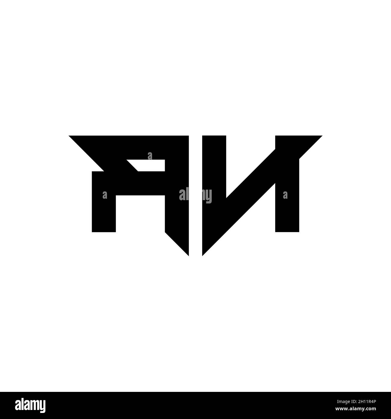 RN Monogram logo letter with simple modern shape style design template ...