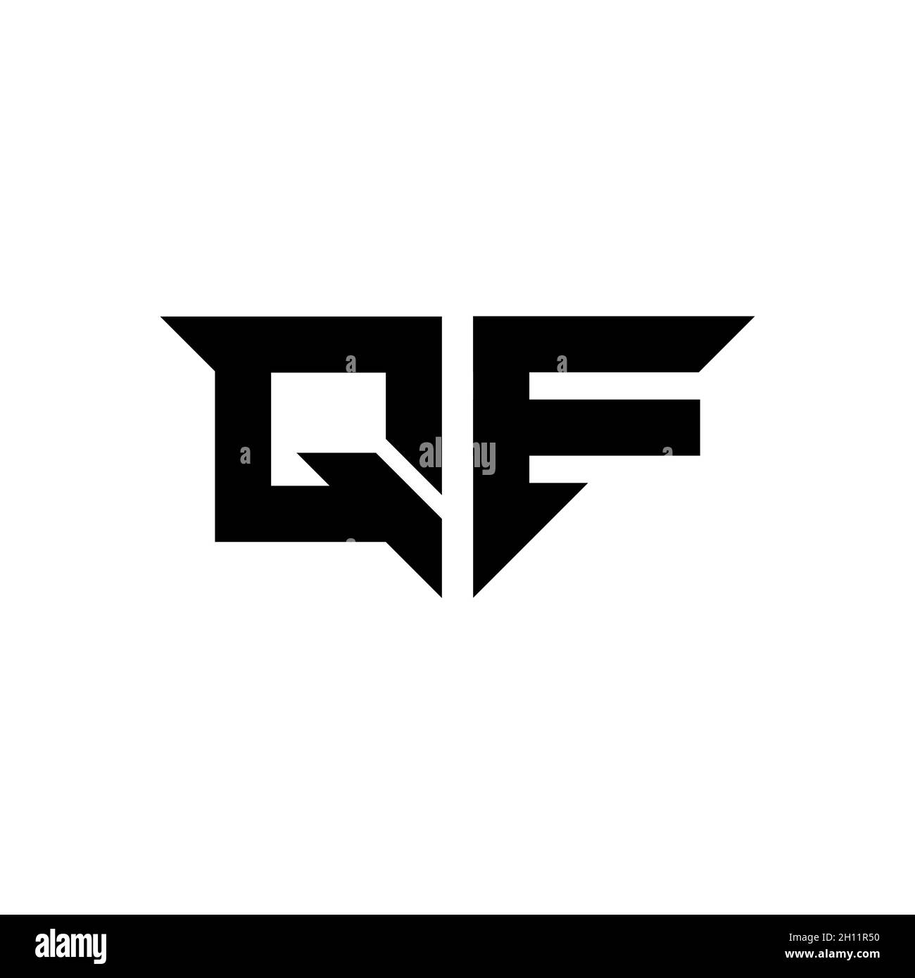 QF Monogram logo letter with simple modern shape style design template ...