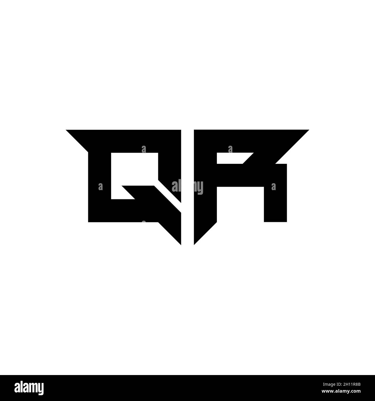 QR Monogram logo letter with simple modern shape style design template ...