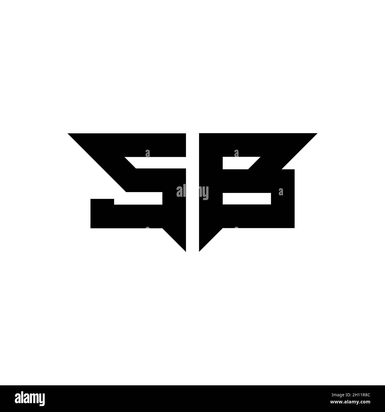 SB Monogram logo letter with simple modern shape style design template ...