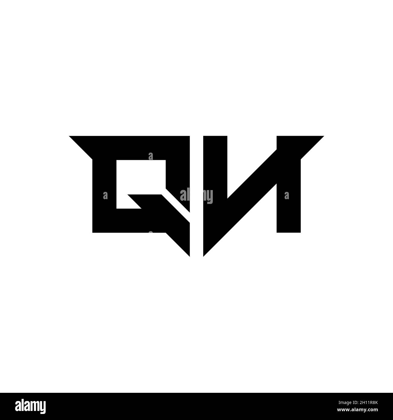 QN Monogram logo letter with simple modern shape style design template ...