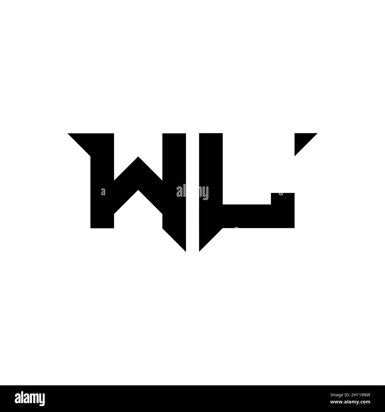 WL Monogram logo letter with simple modern shape style design template vector isolated on white ...