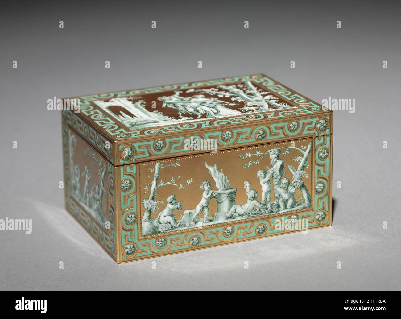 Box, c. 1768-1769. France, 18th century. Gold and enamel; overall: 4.5 ...