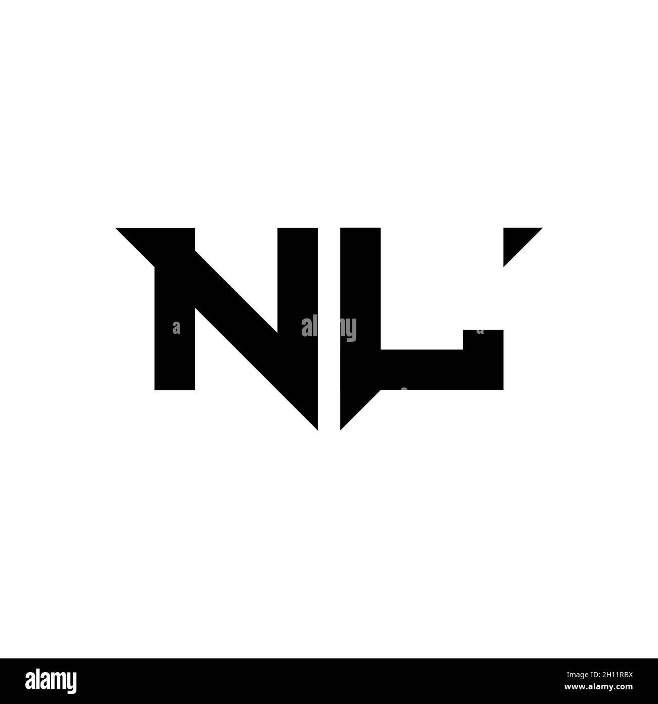 NL Monogram logo letter with simple modern shape style design template ...