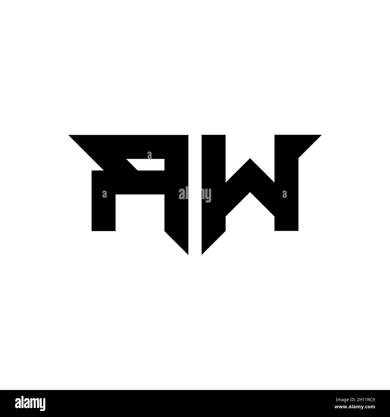 RW Monogram logo letter with simple modern shape style design template ...