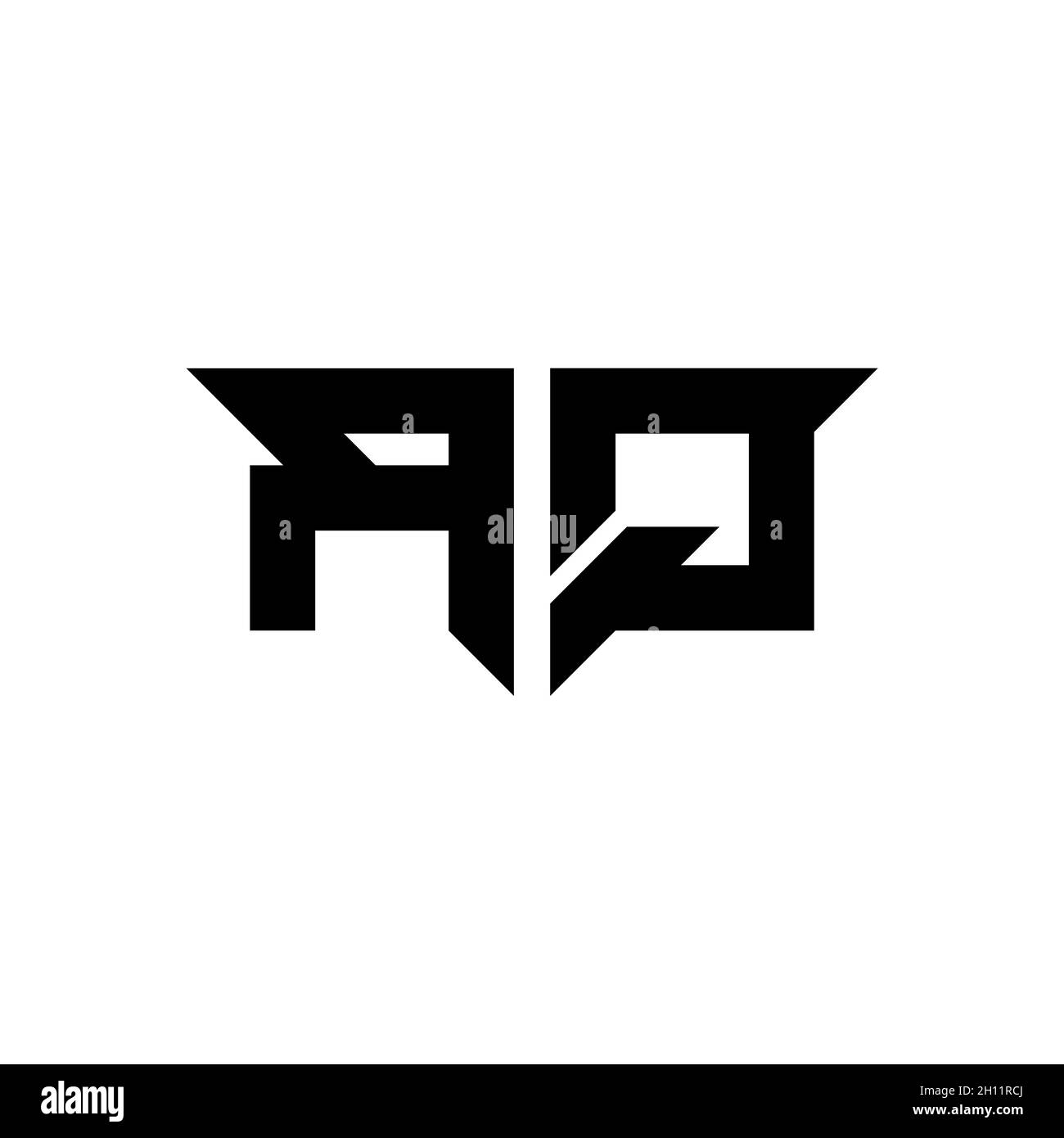 RQ Monogram logo letter with simple modern shape style design template ...