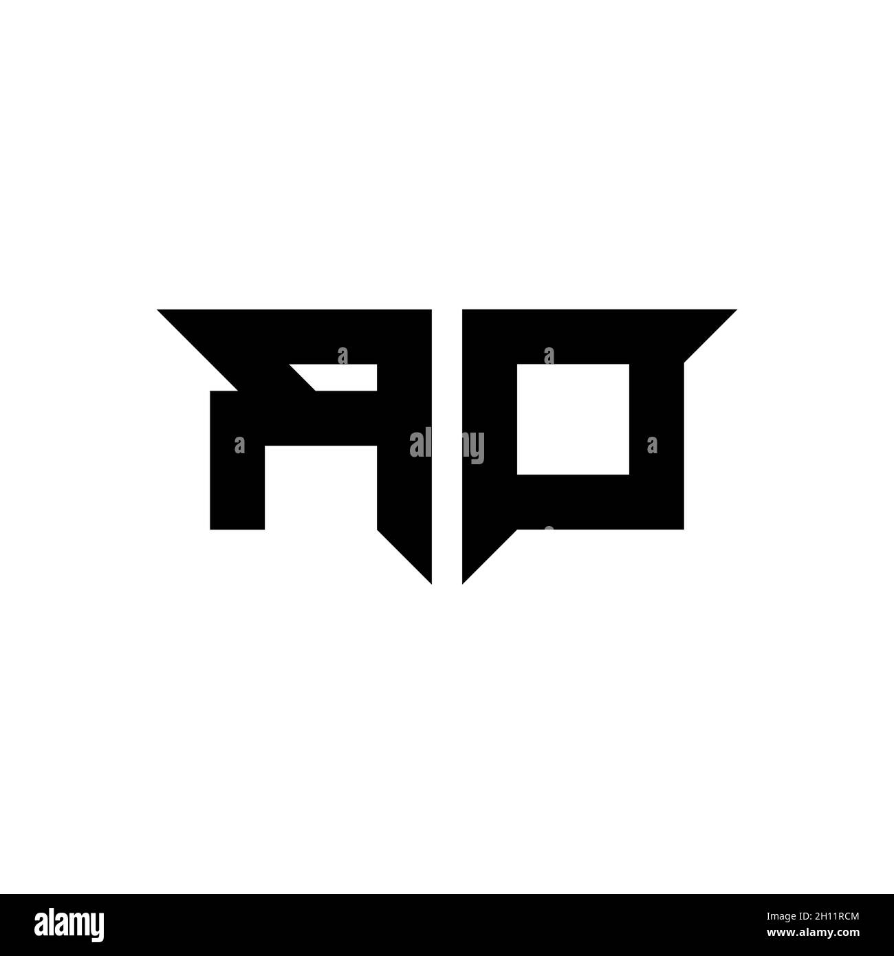 RO Monogram logo letter with simple modern shape style design template ...