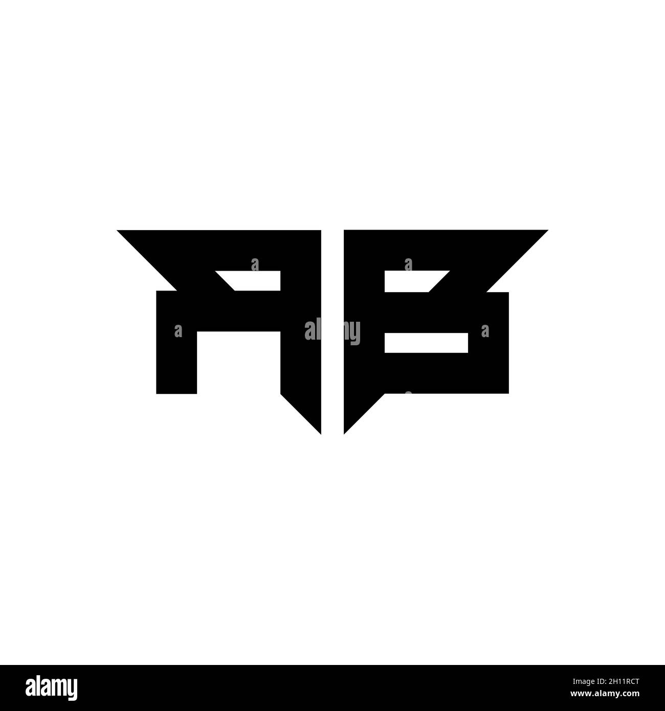 RB Monogram logo letter with simple modern shape style design template vector isolated on white ...