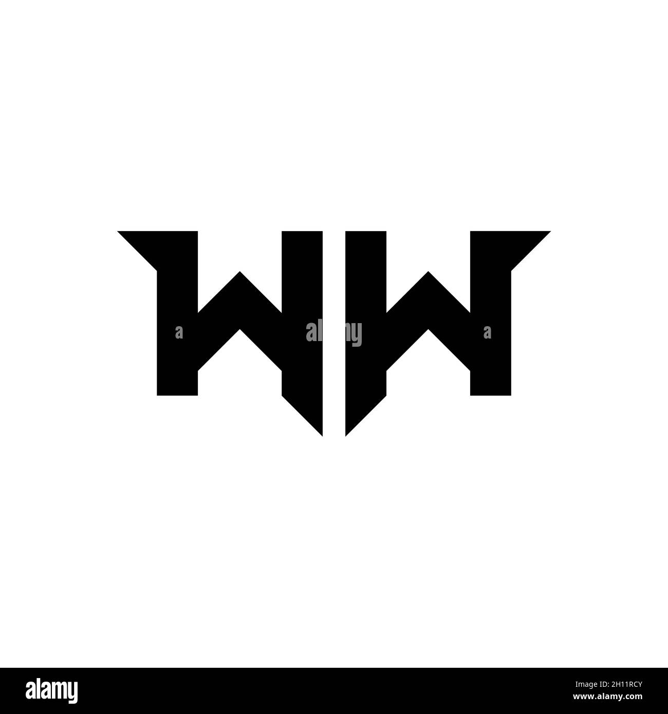 WW Monogram logo letter with simple modern shape style design template ...