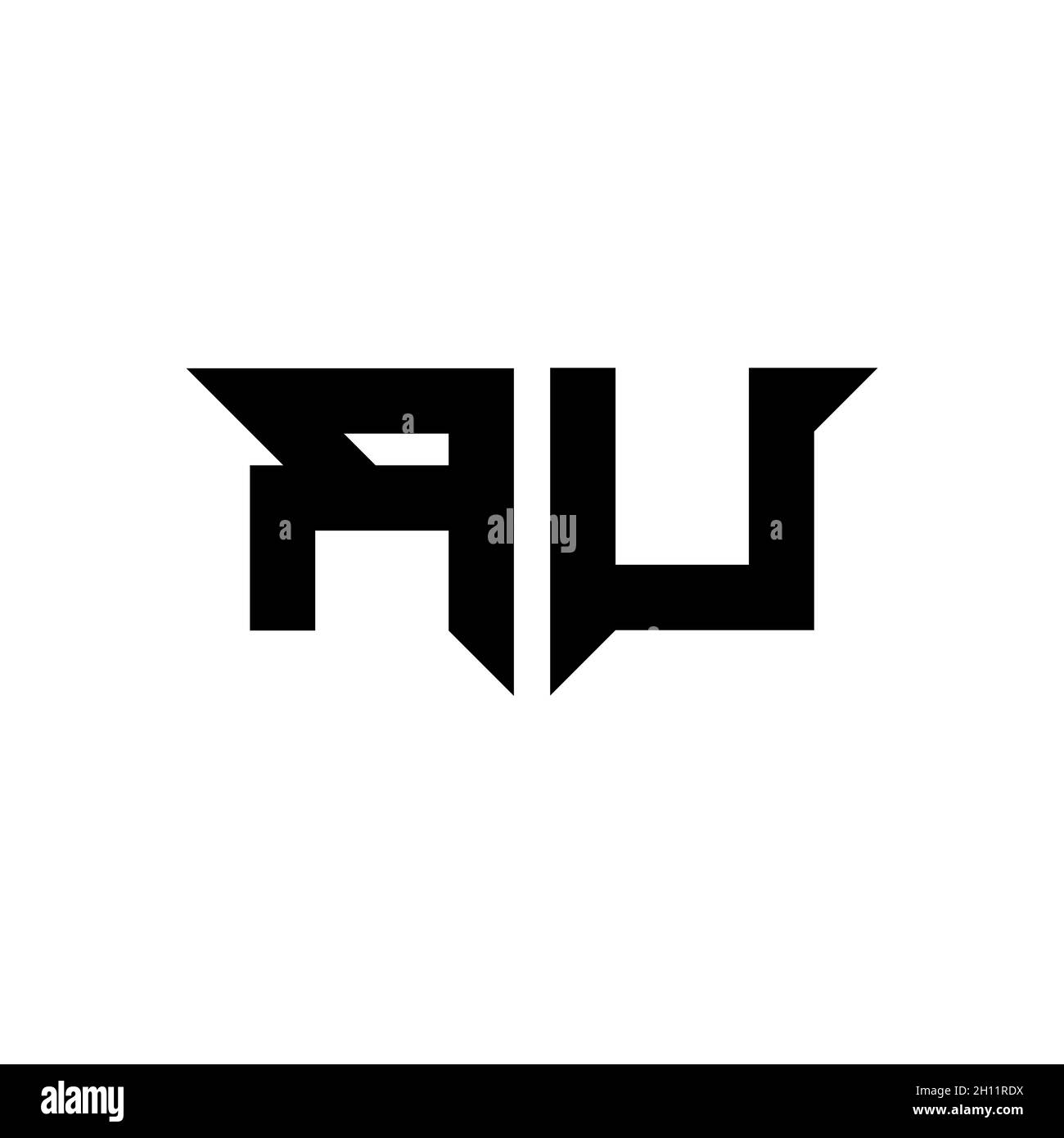 RU Monogram logo letter with simple modern shape style design template ...