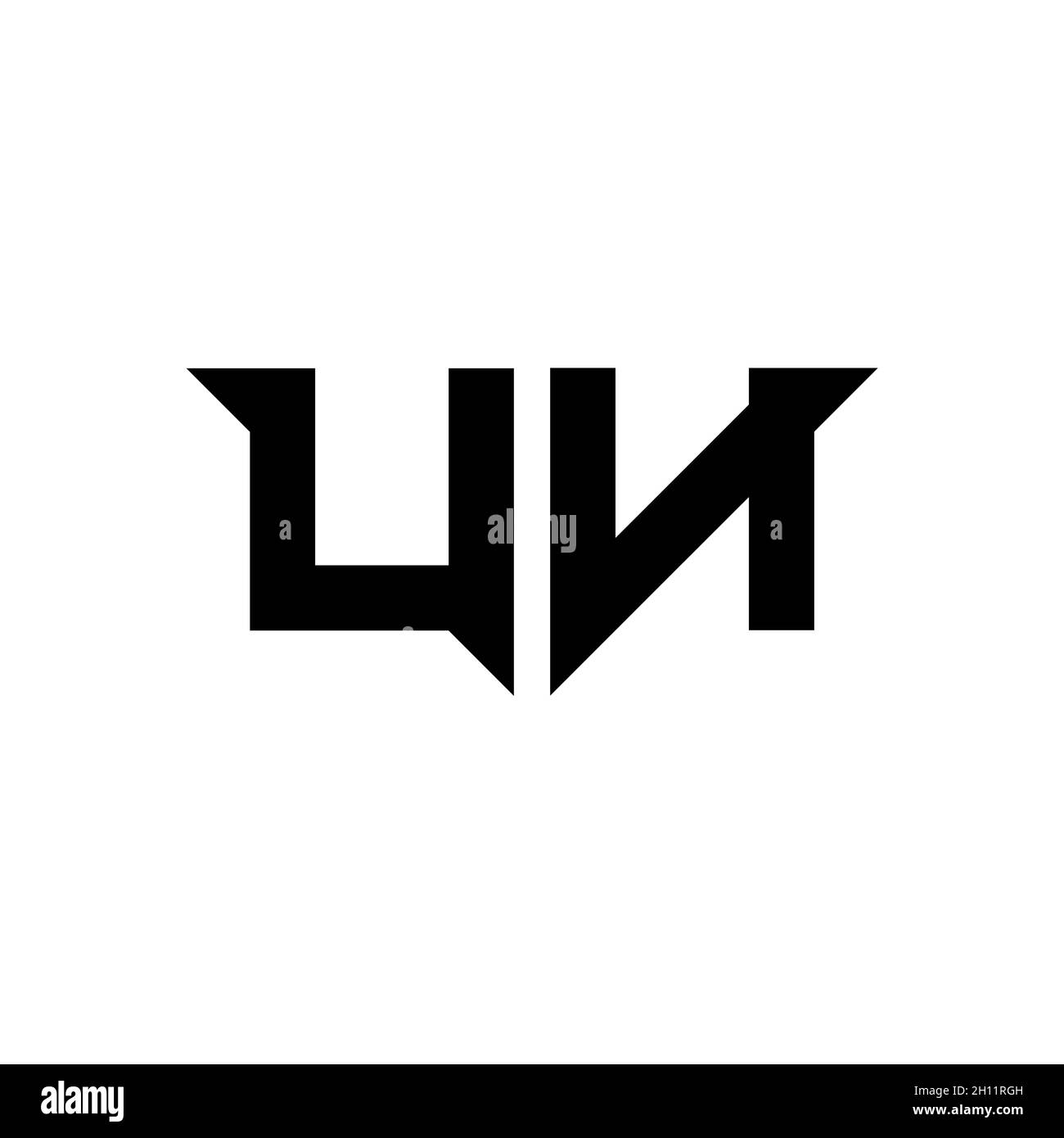 UN Monogram logo letter with simple modern shape style design template ...