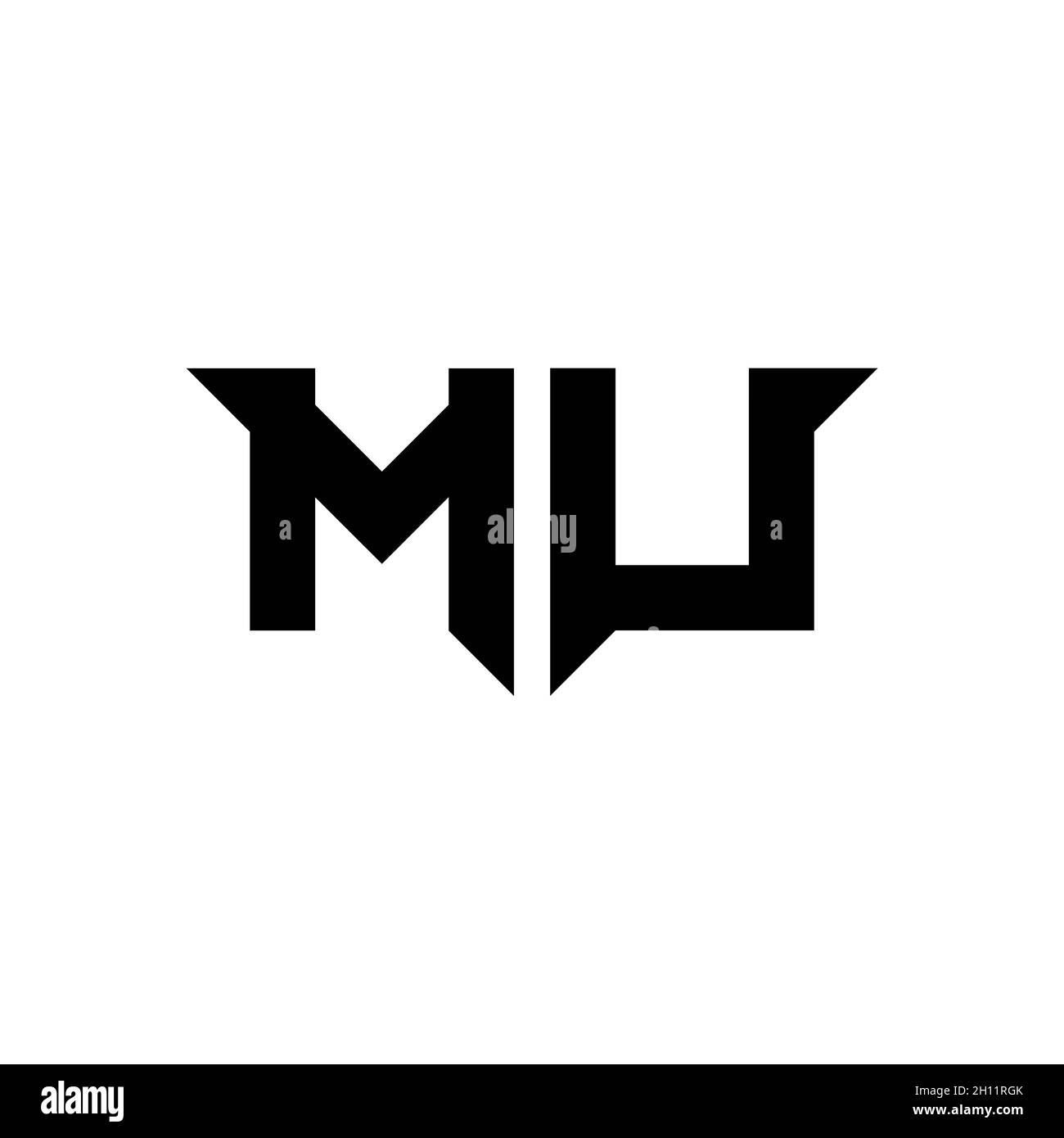 MU Monogram logo letter with simple modern shape style design template ...