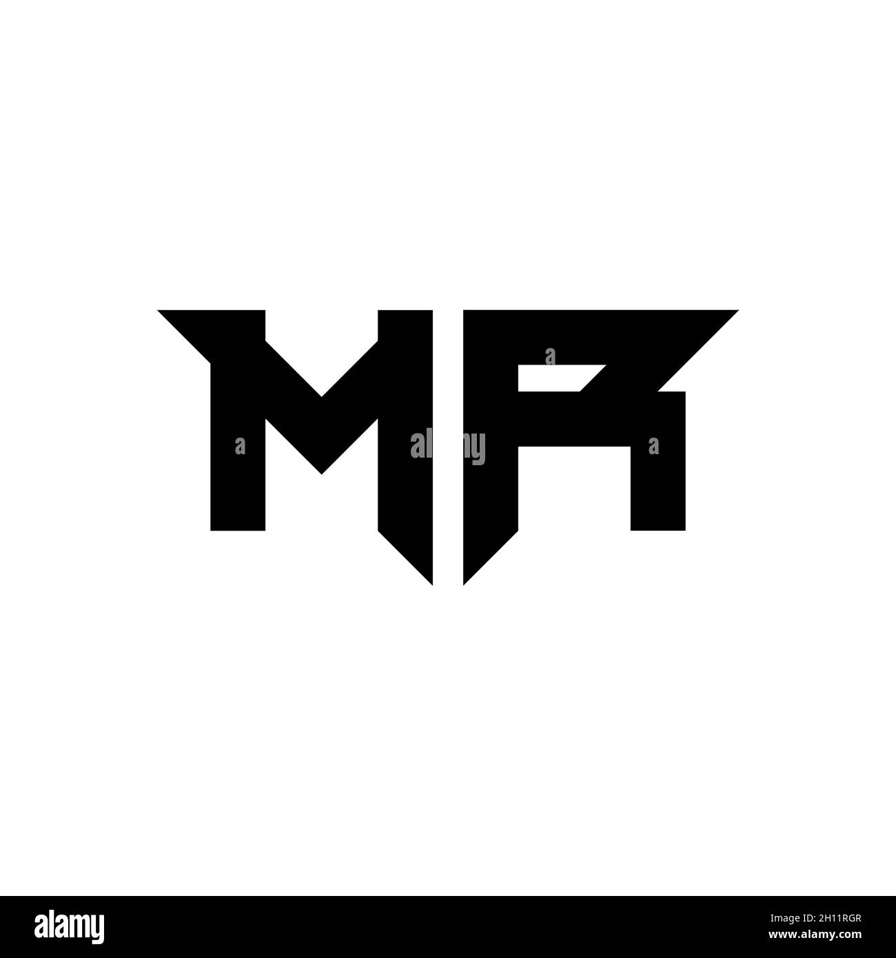 MR Monogram logo letter with simple modern shape style design template ...