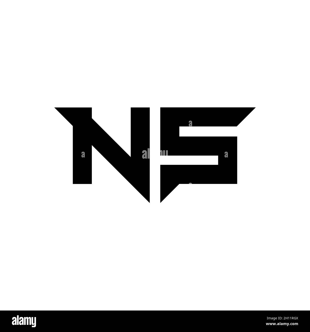 NS Monogram logo letter with simple modern shape style design template ...