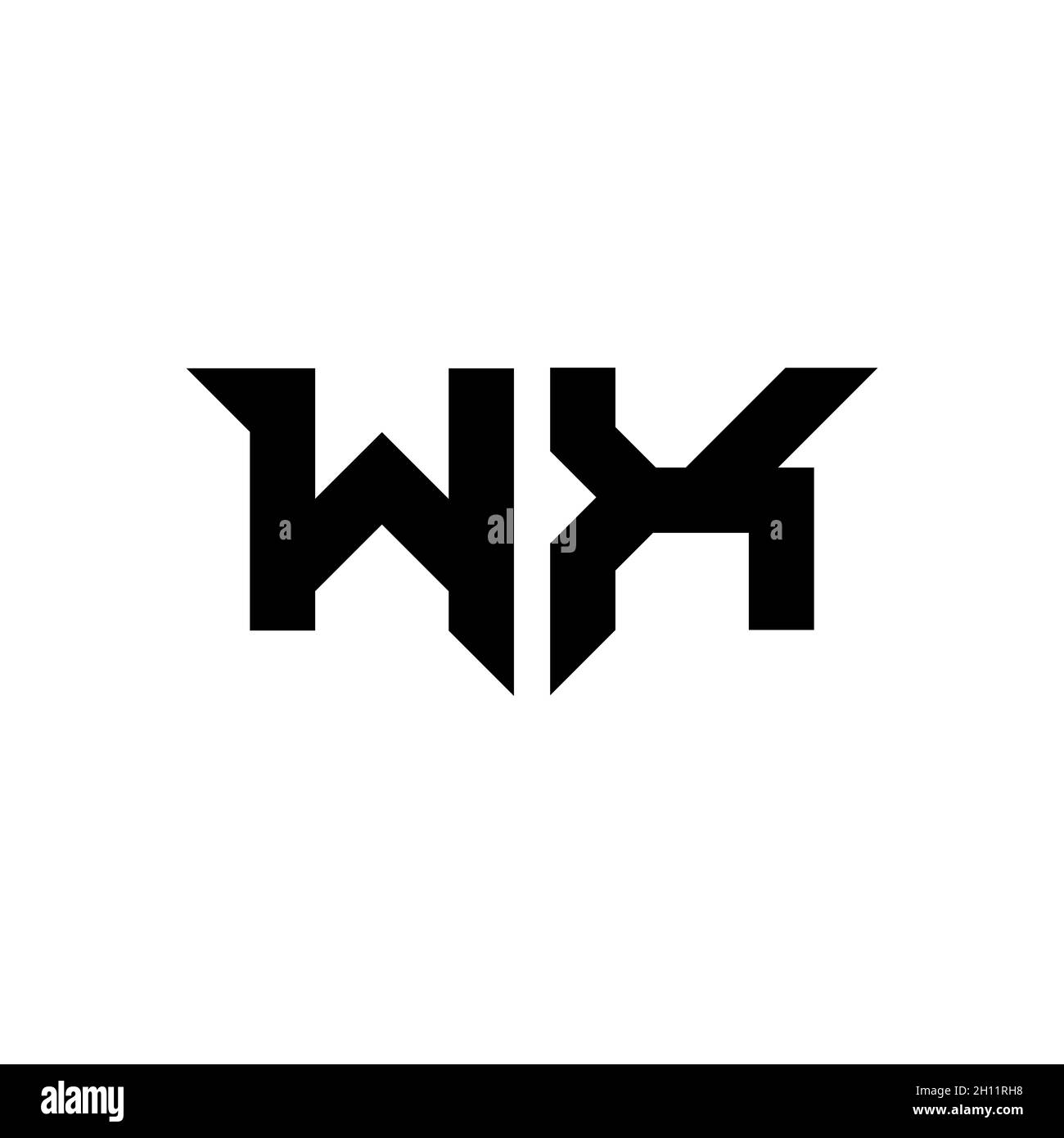 WX Monogram logo letter with simple modern shape style design template ...
