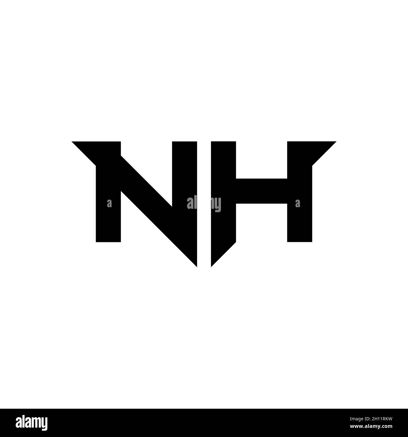 NH Monogram logo letter with simple modern shape style design template ...