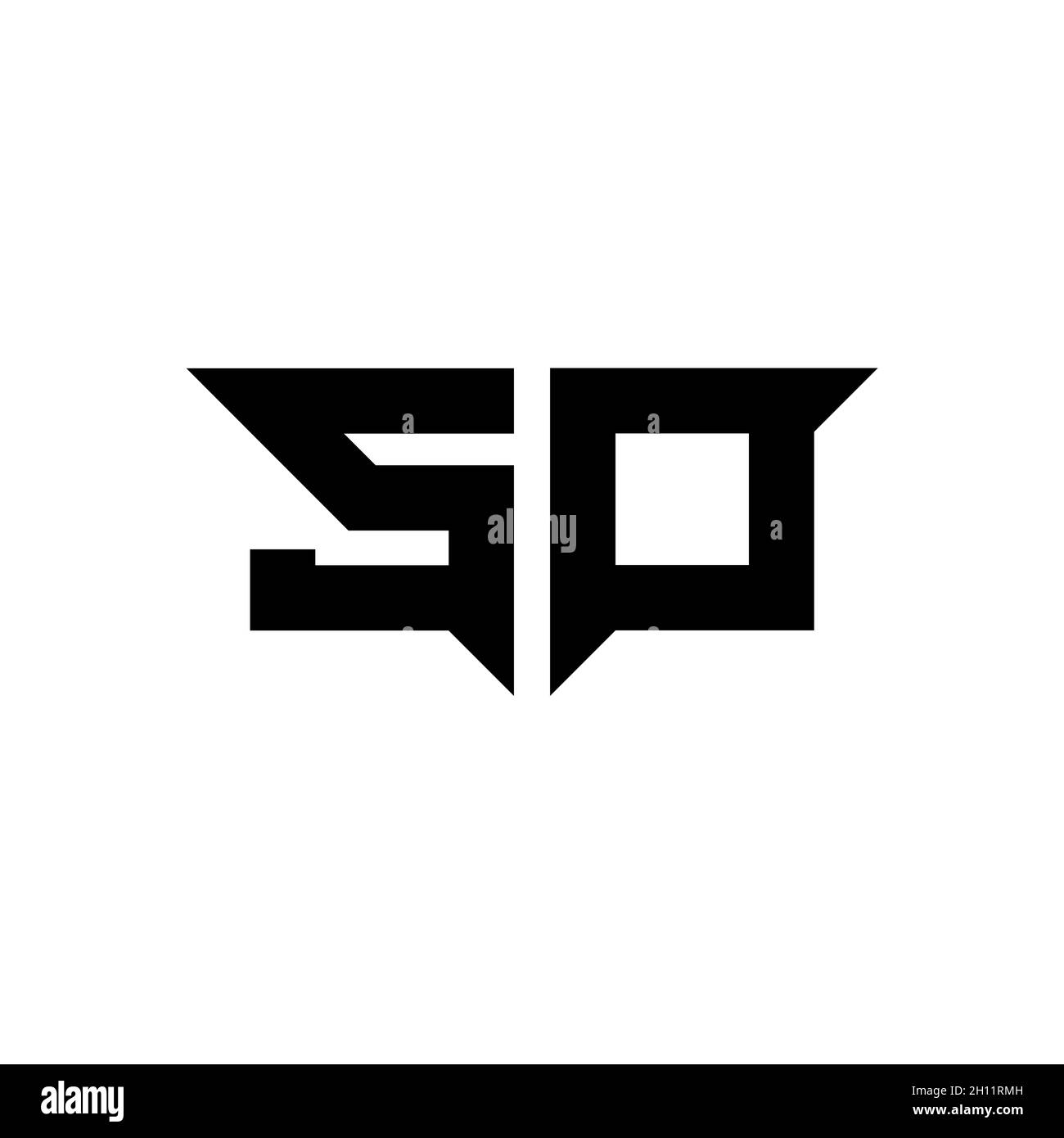 SO Monogram logo letter with simple modern shape style design template ...