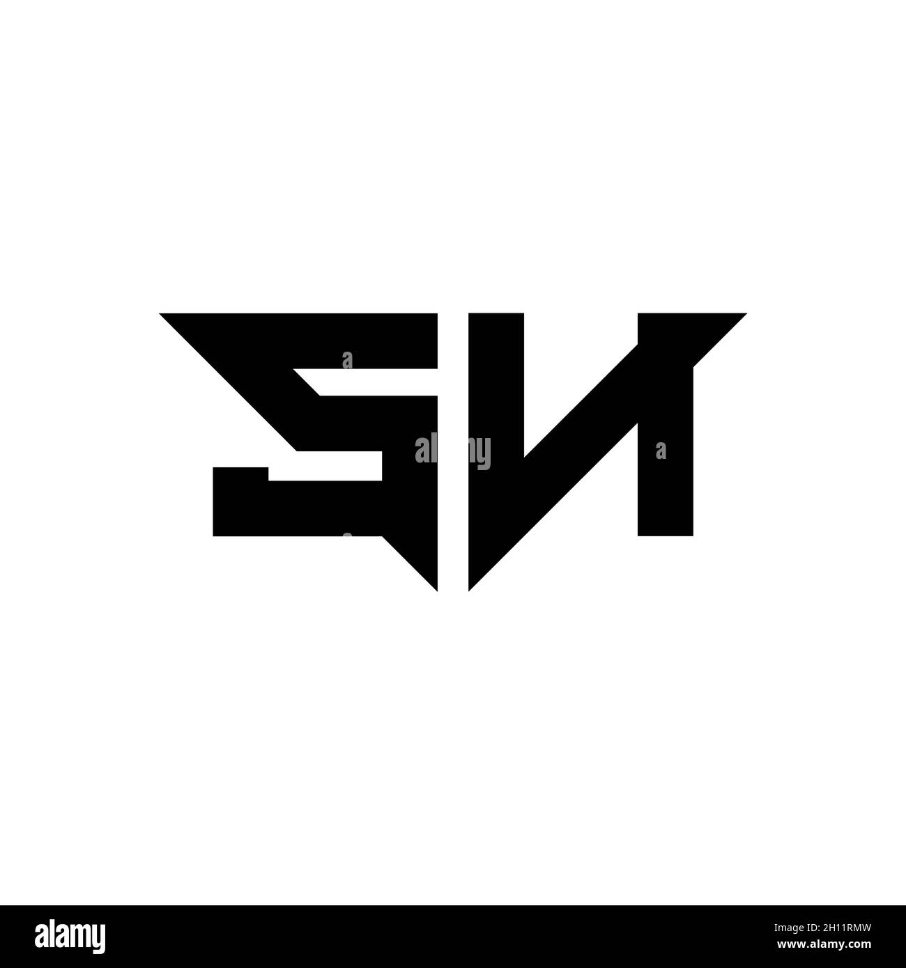 SN Monogram logo letter with simple modern shape style design template ...