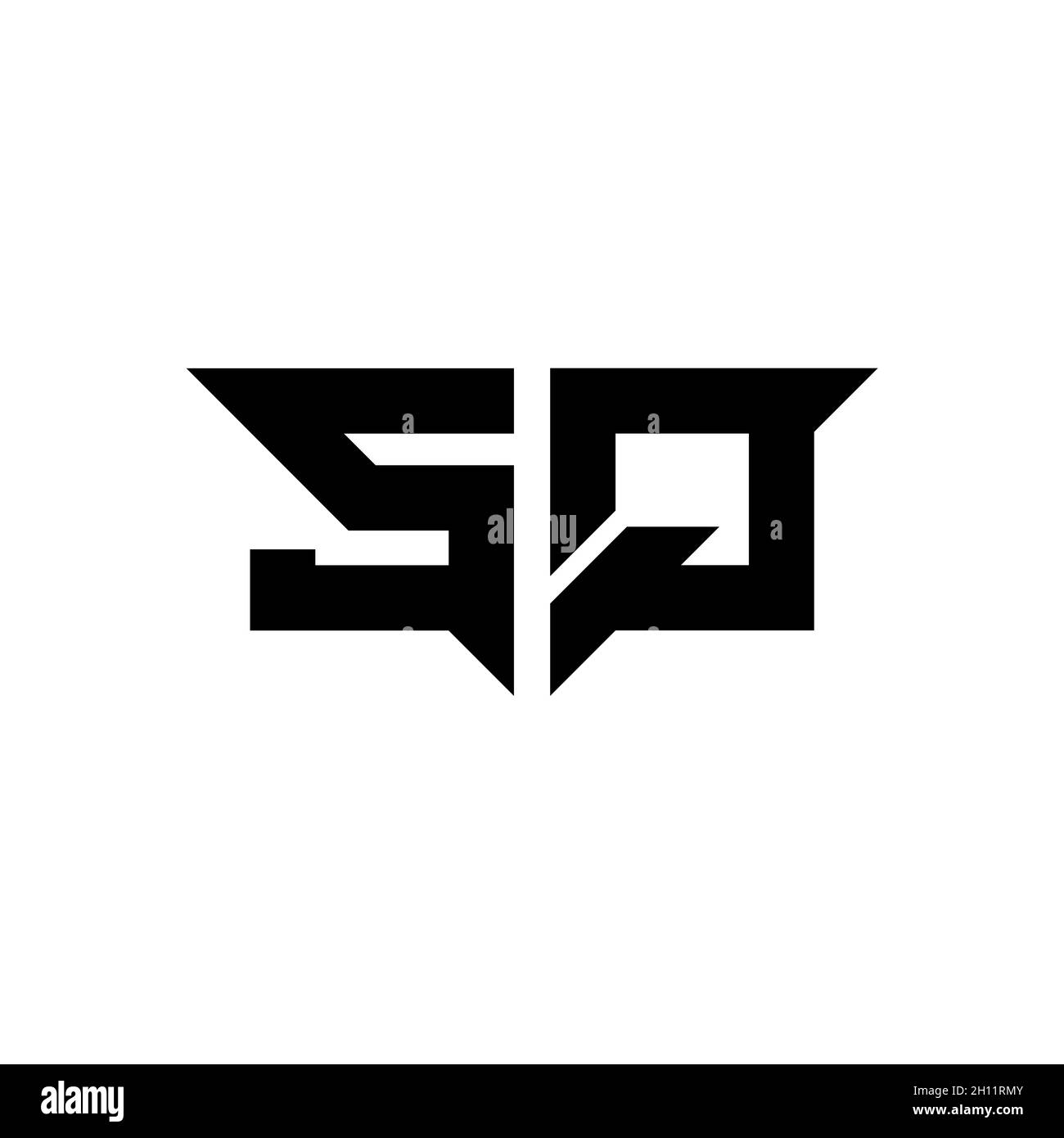 SQ Monogram logo letter with simple modern shape style design template ...