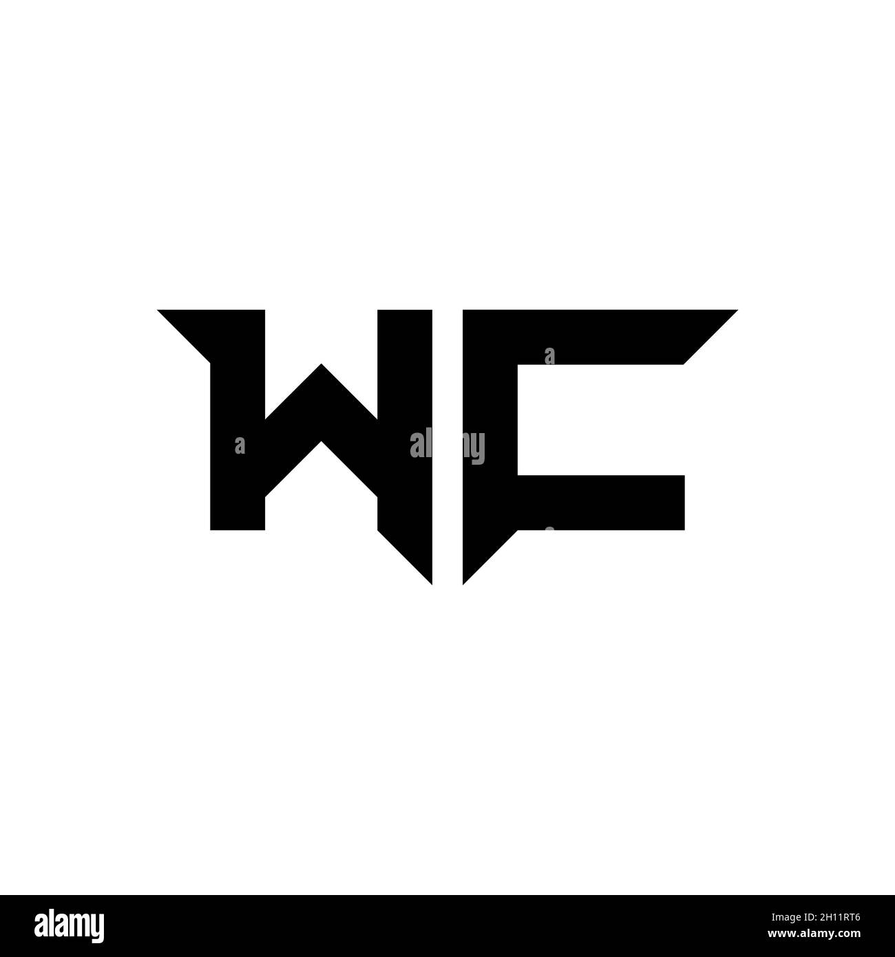 WC Monogram logo letter with simple modern shape style design template ...