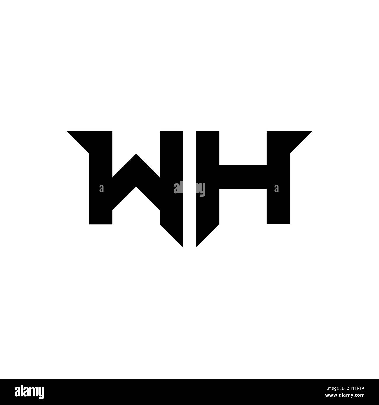 WH Monogram logo letter with simple modern shape style design template ...