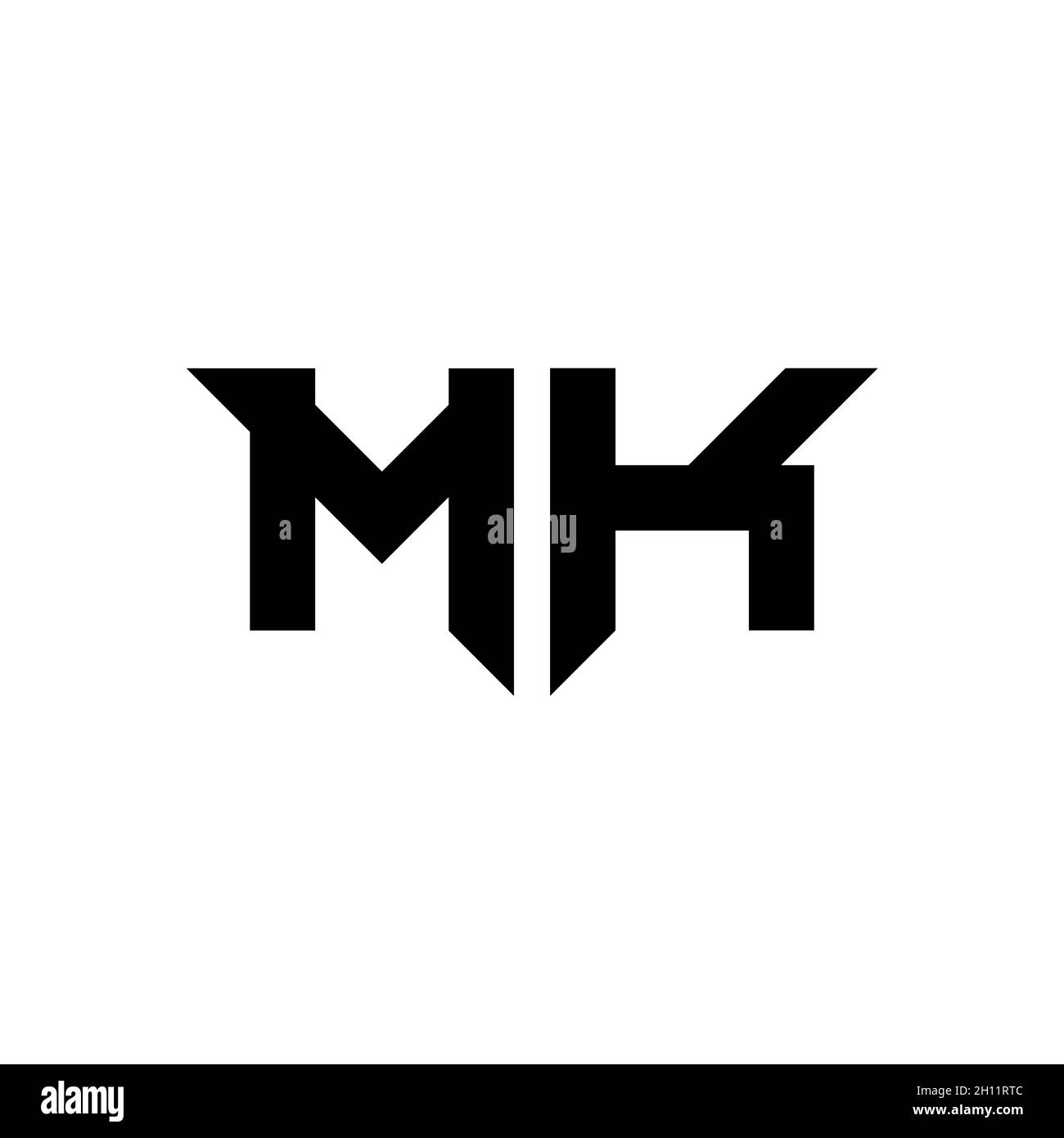 MK Monogram logo letter with simple modern shape style design template ...