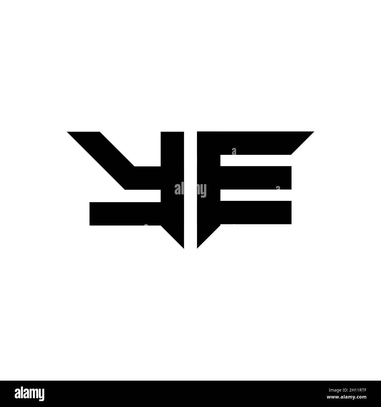 YE Monogram logo letter with simple modern shape style design template vector isolated on white ...